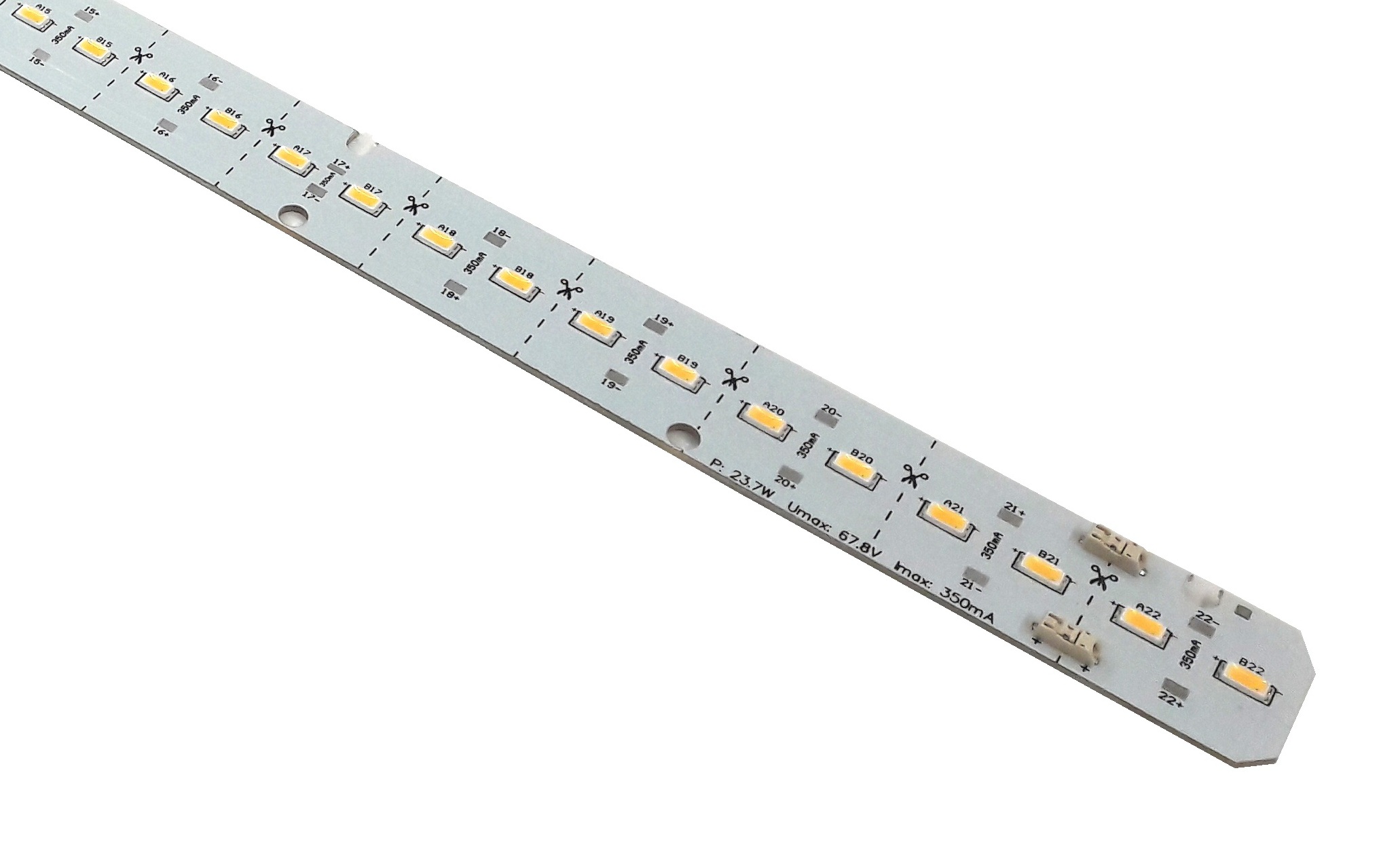 LED linearno svetilo na PCB plošči 23.7W 67.8V 4000K | LED moduli